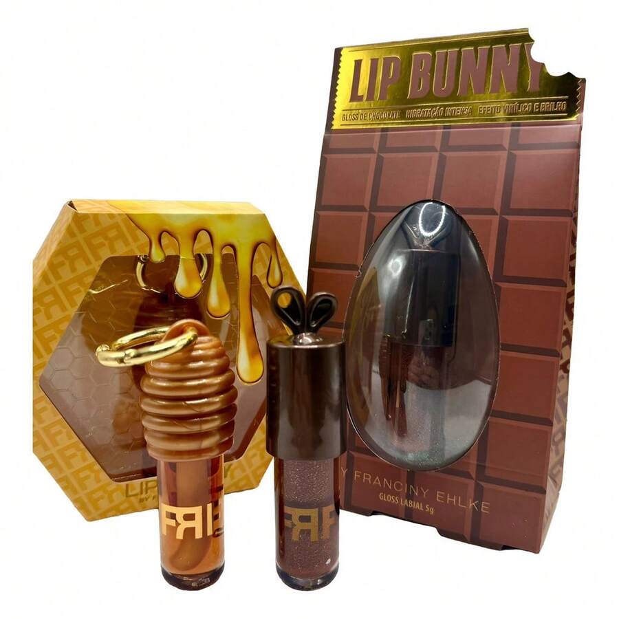 Kit Gloss Labial Lip Bunny + Lip Honey Transparente chaveiro vitamina e ...