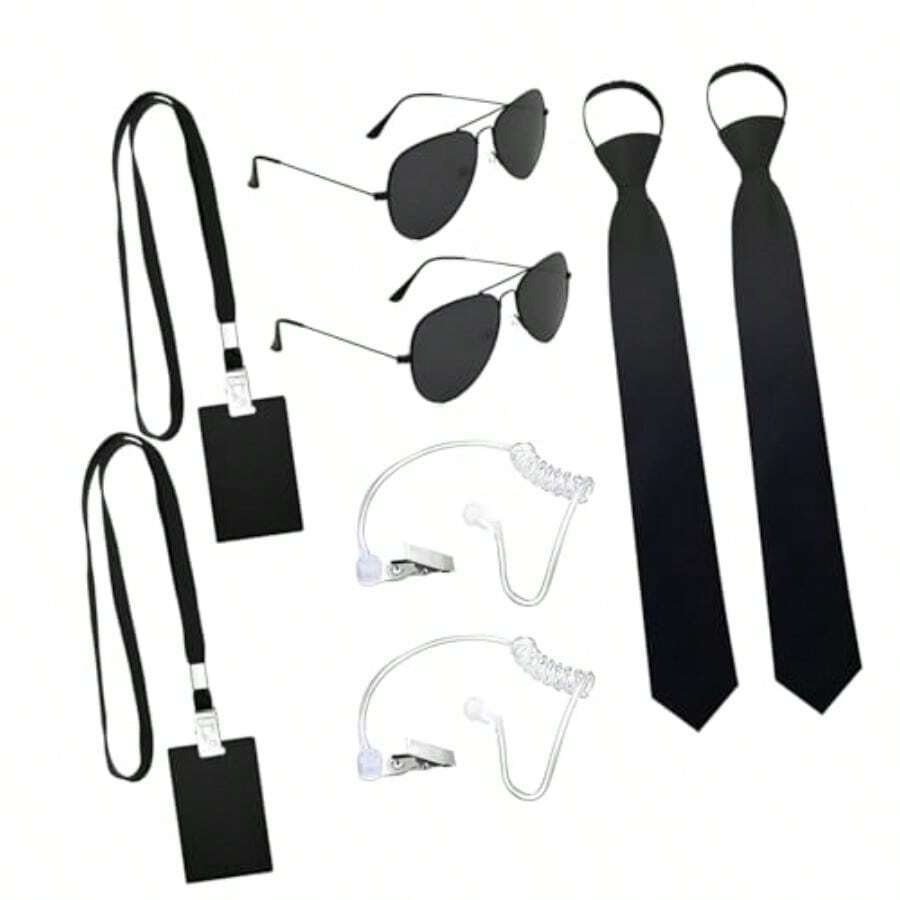 Agent Costume Accessory Set Secret Security Guard Costume With ...