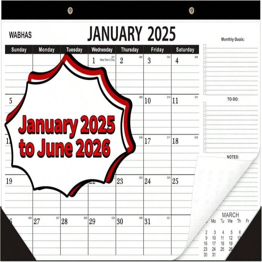 Desk Calendar 2025-2026-18 Months-January 2025 To June 2026,Desk ...