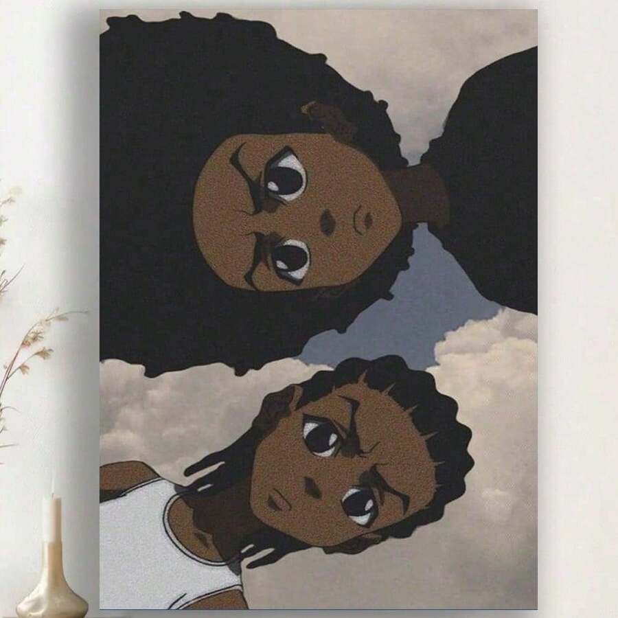 Framed The Boondocks Anime Art Poster Living Room Printing Canvas ...