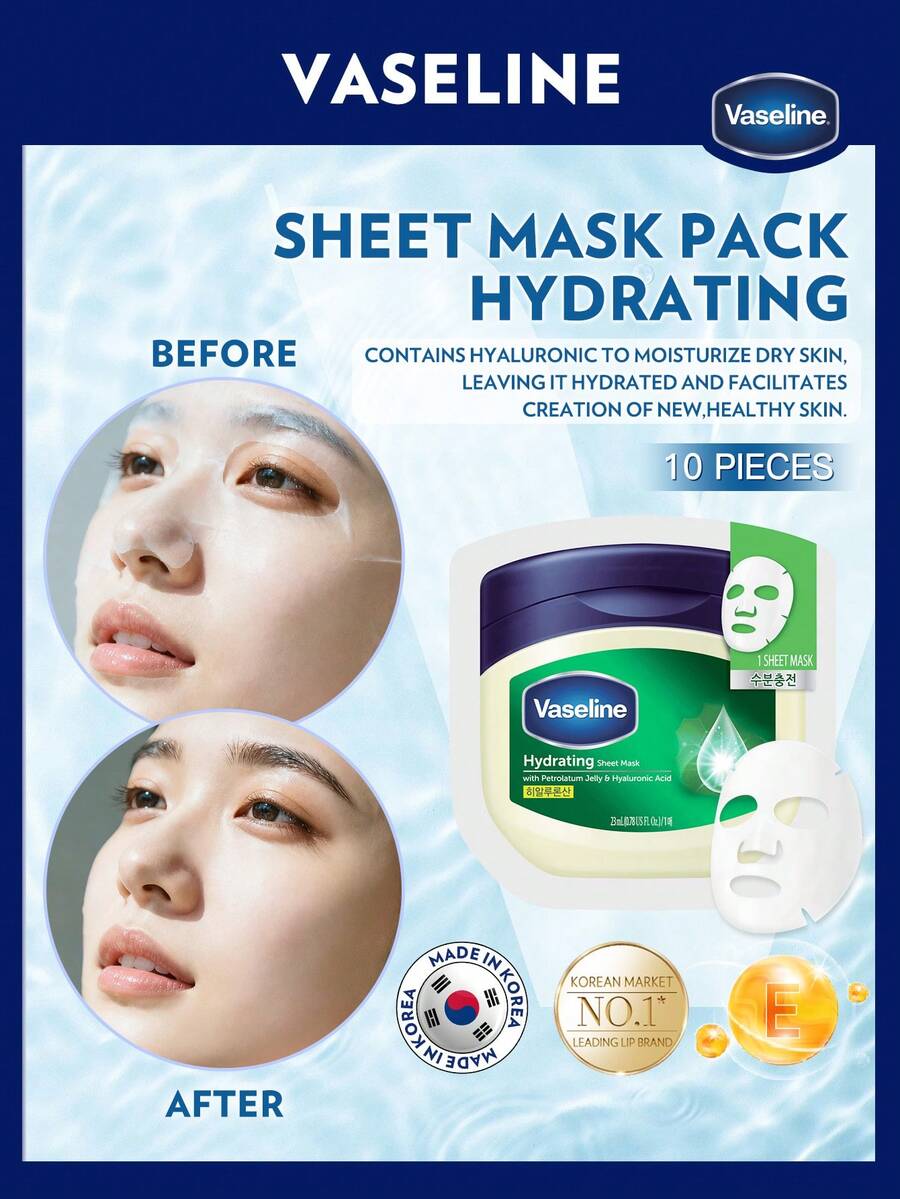 Vaseline [23ml X 10] Repairing Sheet Mask With Ceramide & Vaseline ...