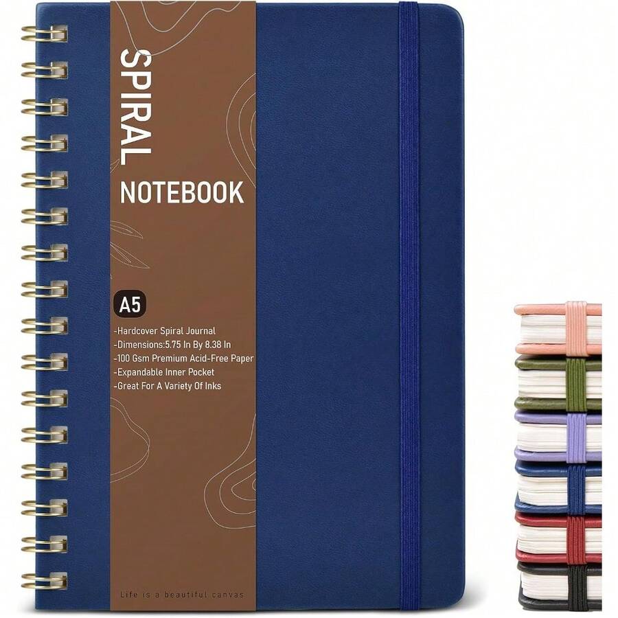 Lined Spiral Journal Notebook, A5 Hardcover Spiral Journals For Women ...