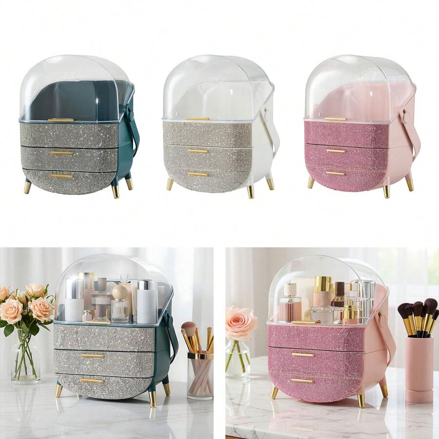 Living And Home Women's Fashion Makeup Storage Box,Makeup Storage Case ...