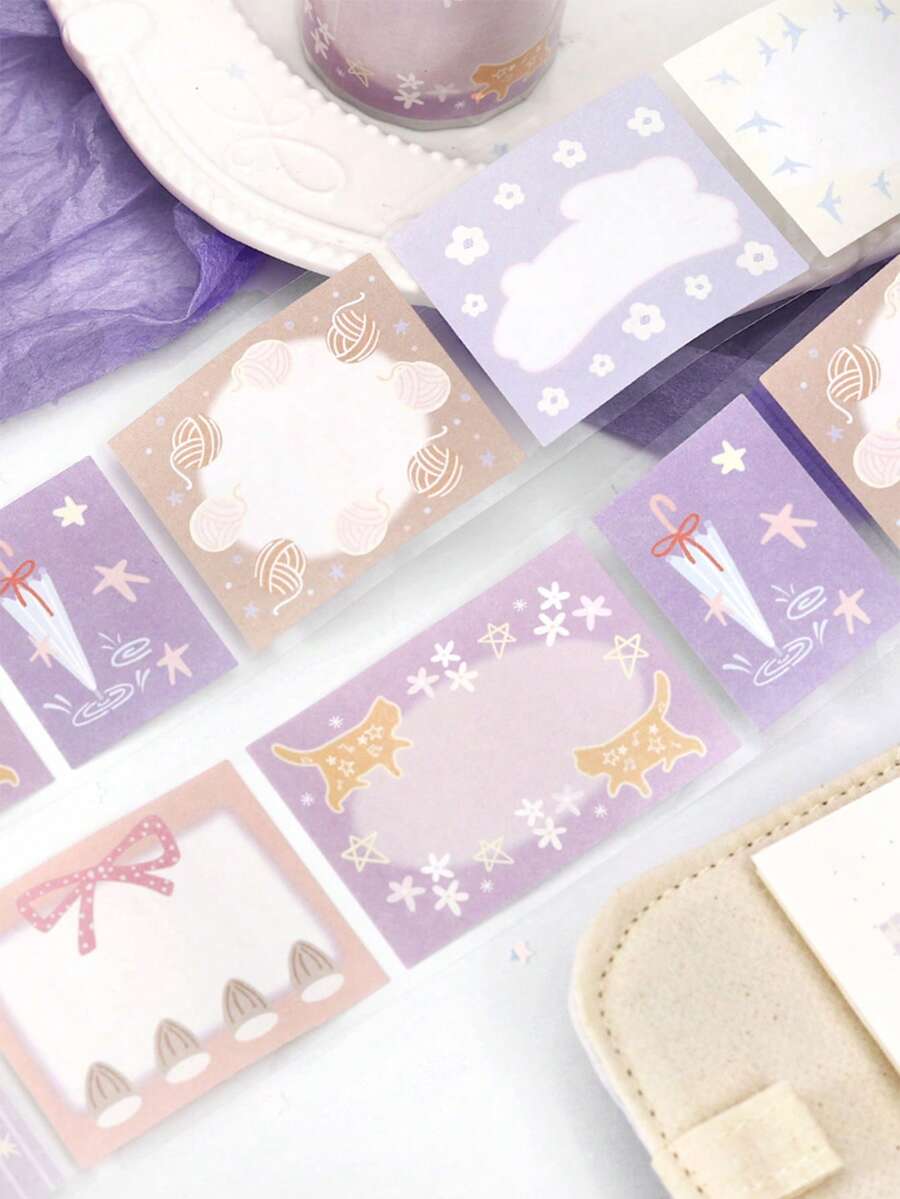 1 Roll Writable Die-Cut Washi Tape, Korean Style Scrapbooking DIY Label ...