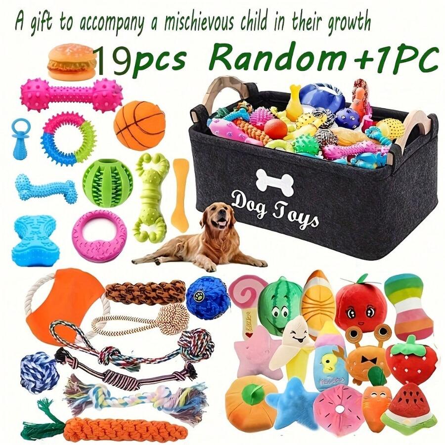 Shipped Randomly 10/20/30pcs Dog Toy Set, Assorted Interactive Chew ...