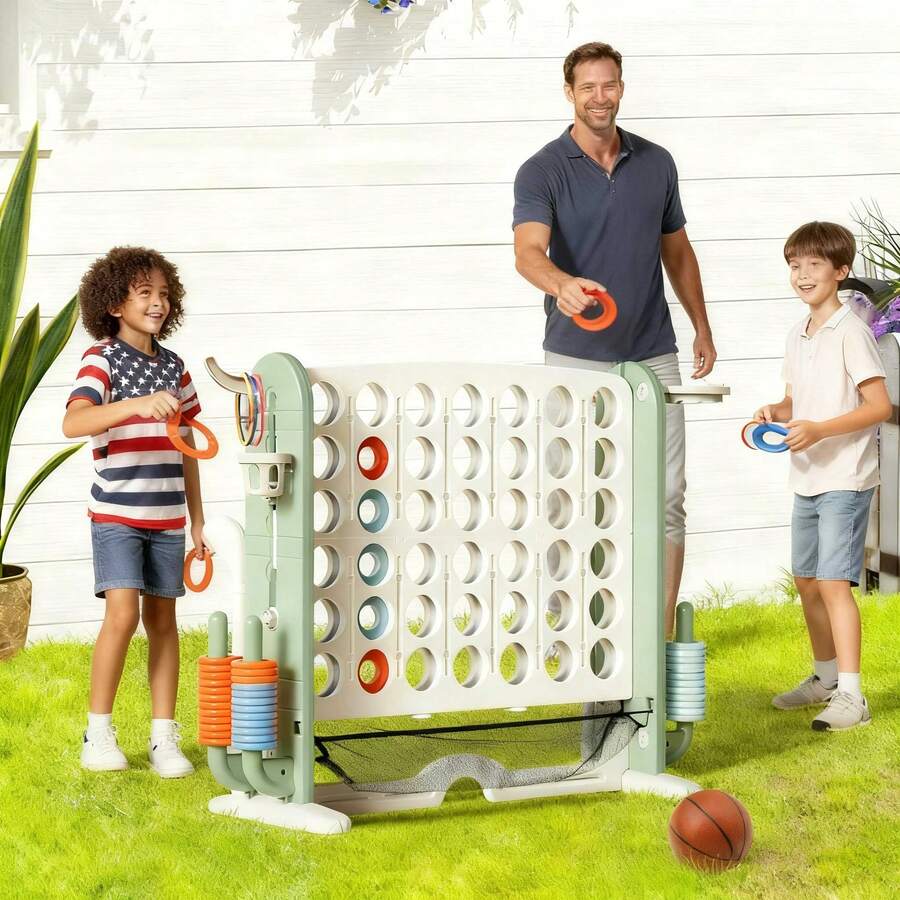 Giant Adjustable Height Connect Four Game Set, Giant Family Fun Lawn ...