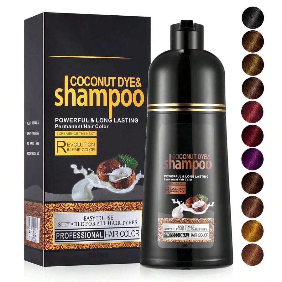 FVQUHVO Hair Dye Shampoo 3 In 1 Coconut Oil For Gray Coverage, Red Semi ...