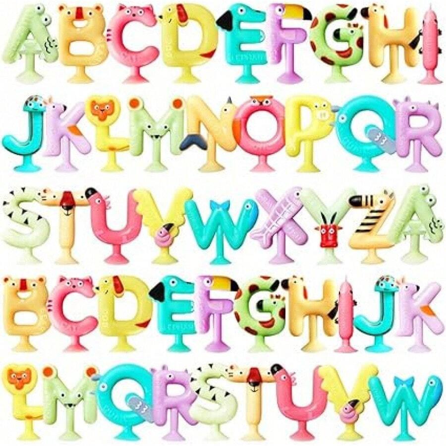 Suction Bath Alphabet Letters, 26 English Suction Cup Letters,Animal ...