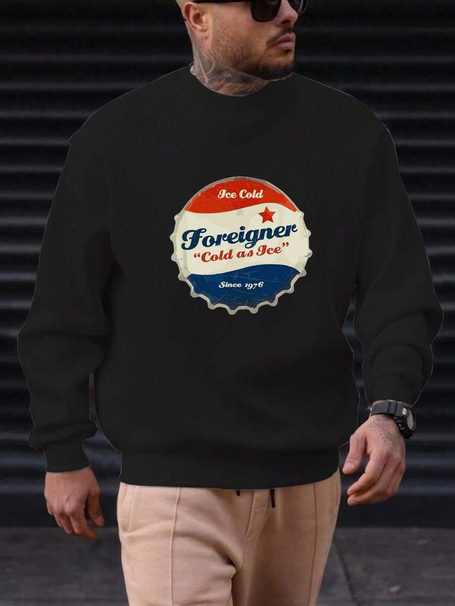 Men's Vintage Foreigner Band Graphic Sweatshirt - Vintage Beer Cap ...