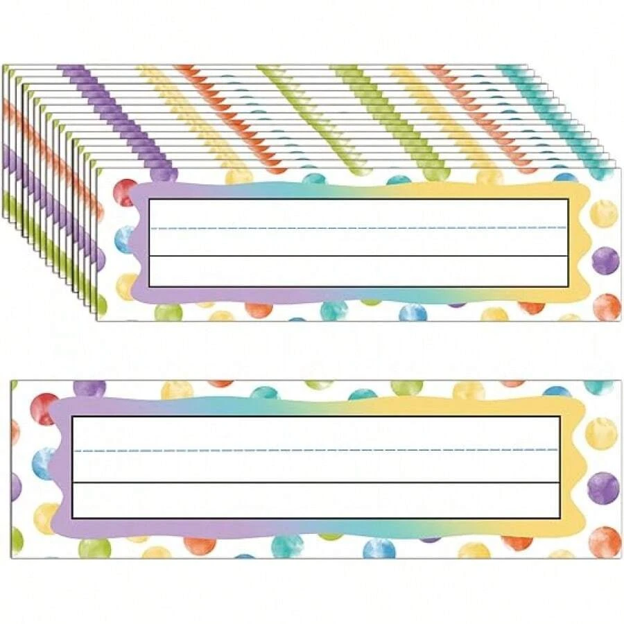 Colorful Dot Classroom Desk Toppers Nameplates Student Desk Tags 48Pcs ...