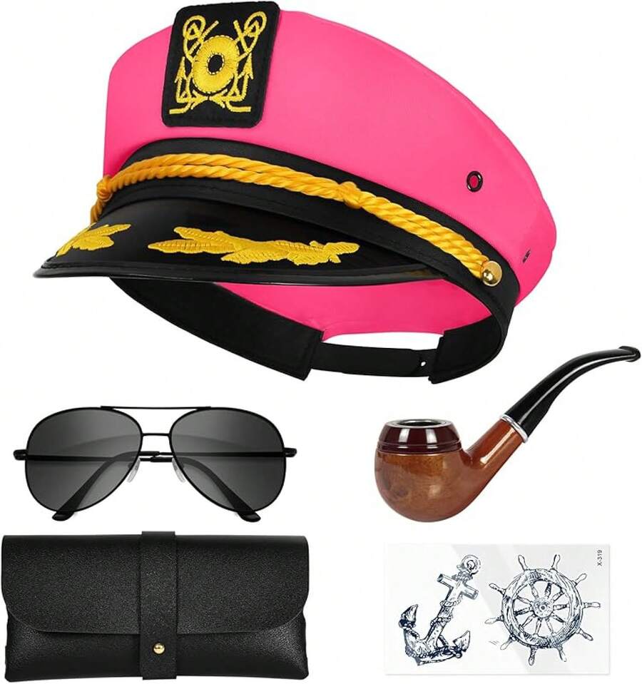 Captain Sailor Hats Women Men, Adjustable Boat Yacht Rock Costumes Hugh ...