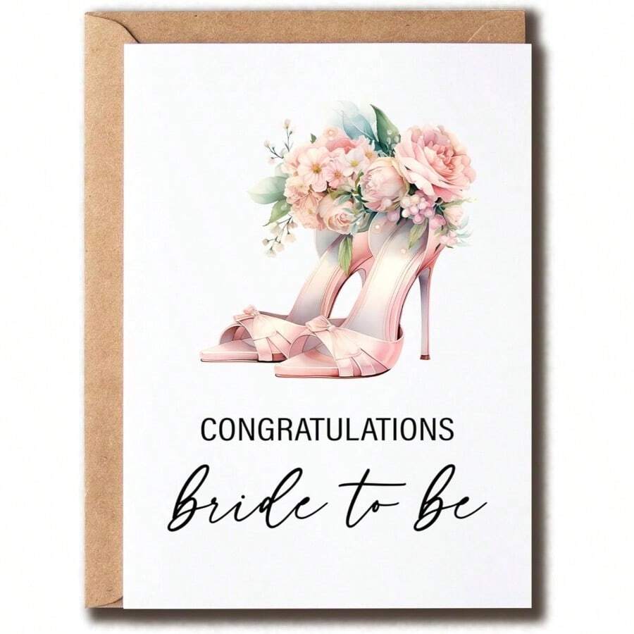 Congratulations Bride To Be Card - Bridal Shower Card - Wedding Shoes ...