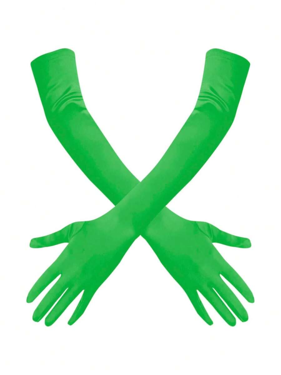 Women Long Opera Party Gloves 1920s Satin Costume Bridal Dress Gloves ...