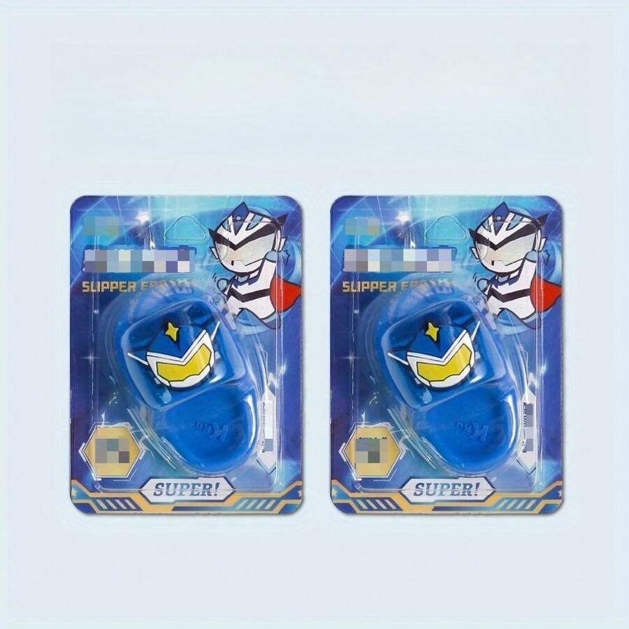 2 Cute Anime And Animal Face Erasers In Shape Of Slippers - Soft And ...