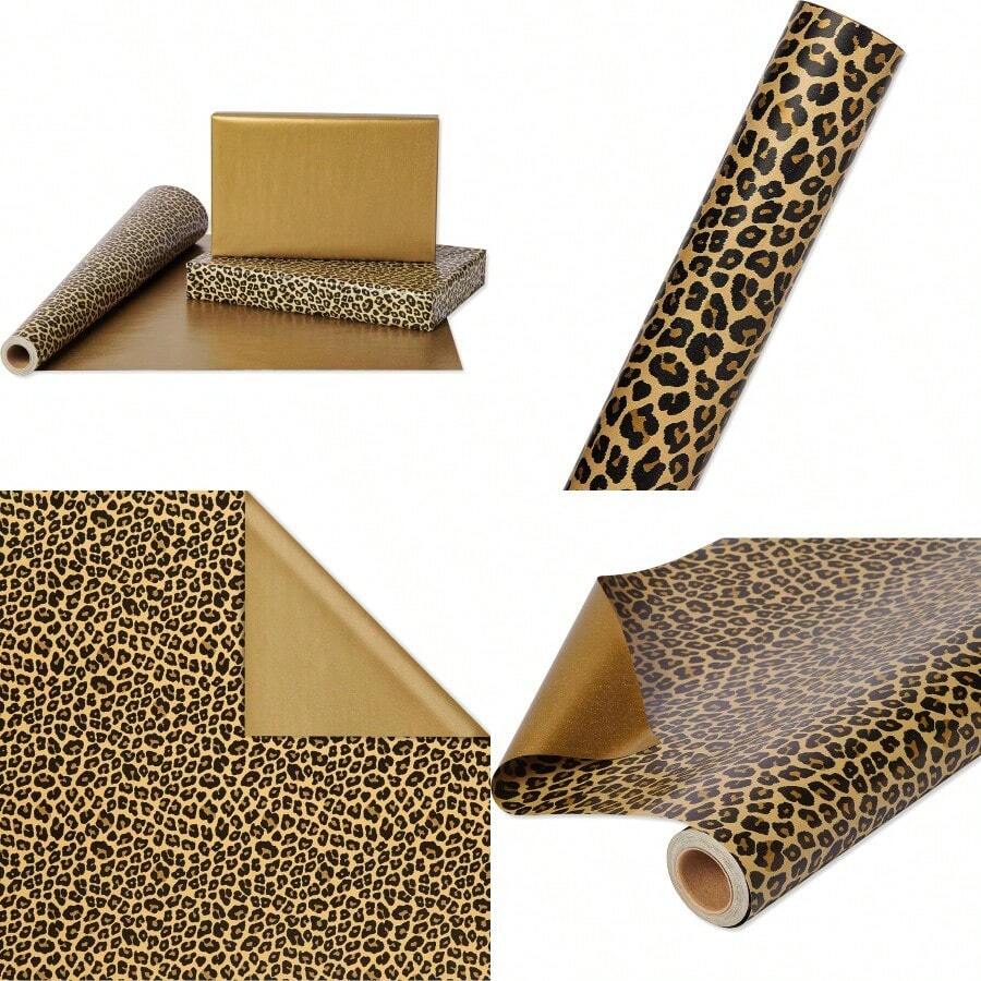 Papyrus Reversible Wrapping Paper Leopard And Gold 175 Sq. Ft. 1Roll ...