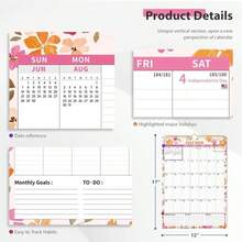 Desk Calendar 2025-2026 (12"X17") With Lines, 2025 Calendar Monthly ...