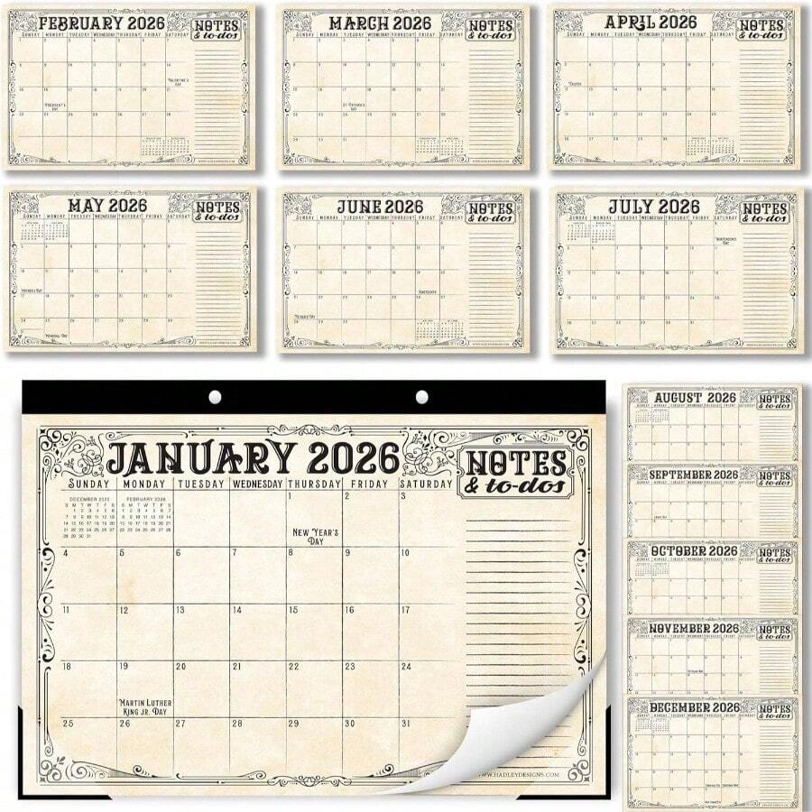 Large Desk Calendar 2026 - 2027 - Monthly Teacher Desk Calendars 2026 ...