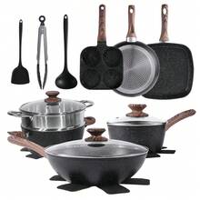 OLIXIS 17-Piece Nonstick Cookware Set, Kitchen Pots And Pans With Stay ...