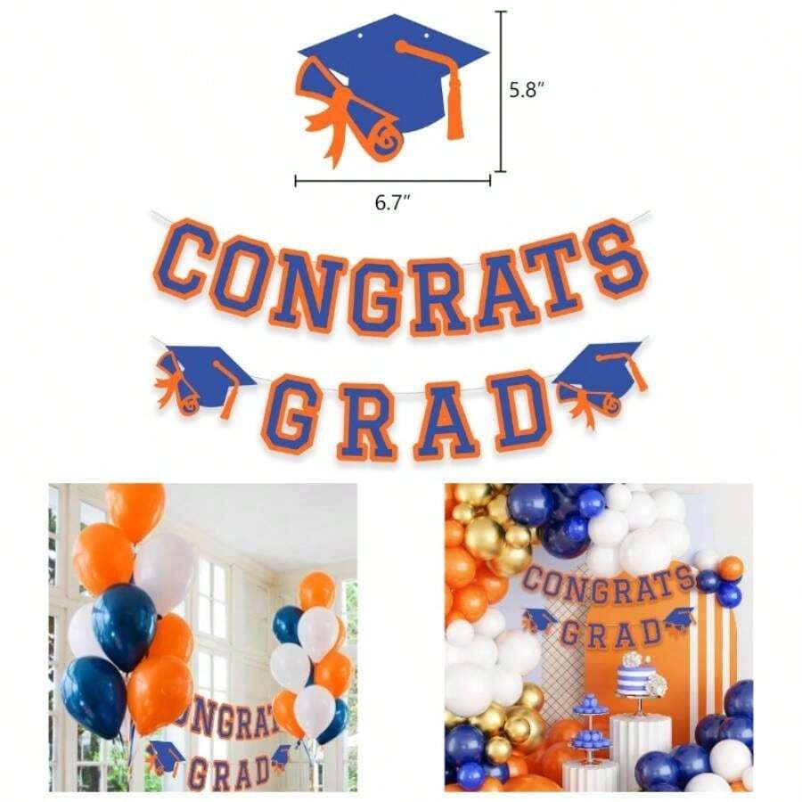 Congrats Grad Graduation Party Decoration Hanging Garland High School ...