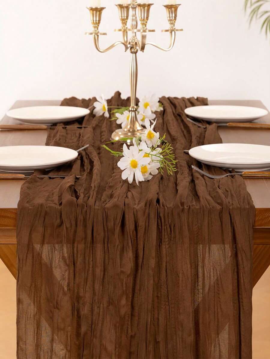 1 Pack, Coffee-Colored Tablecloth, Cheesecloth Bohemian Burlap Country ...