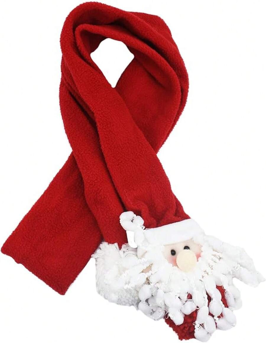 Christmas Holiday Santa Claus Scarf Christmas Scarf Winter Snowman/Elk ...