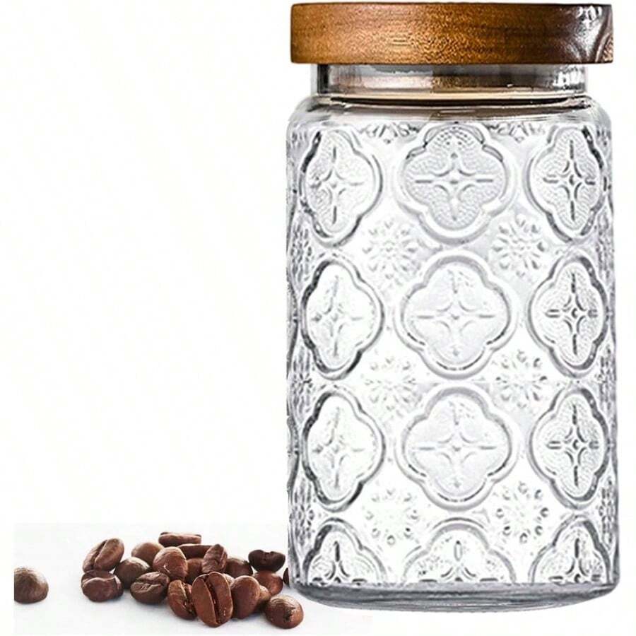 3 - Pack 24oz Glass Jar With Airtight Lid, Kitchen Canisters Countertop ...