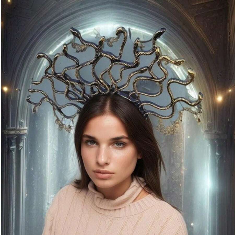 Luxuriöser goldener Medusa Schlangen Haarclip, Make-up, Maskenball ...