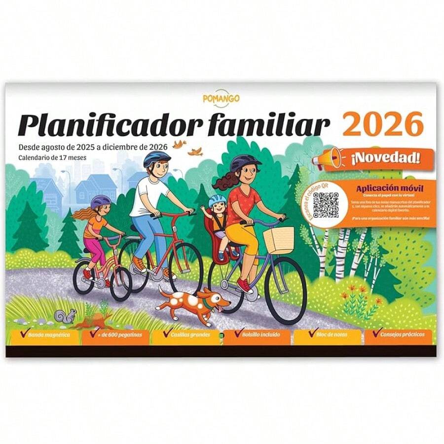 POMANGO: 2026 Family Planner - Spanish | 17-Month Family Calendar ...