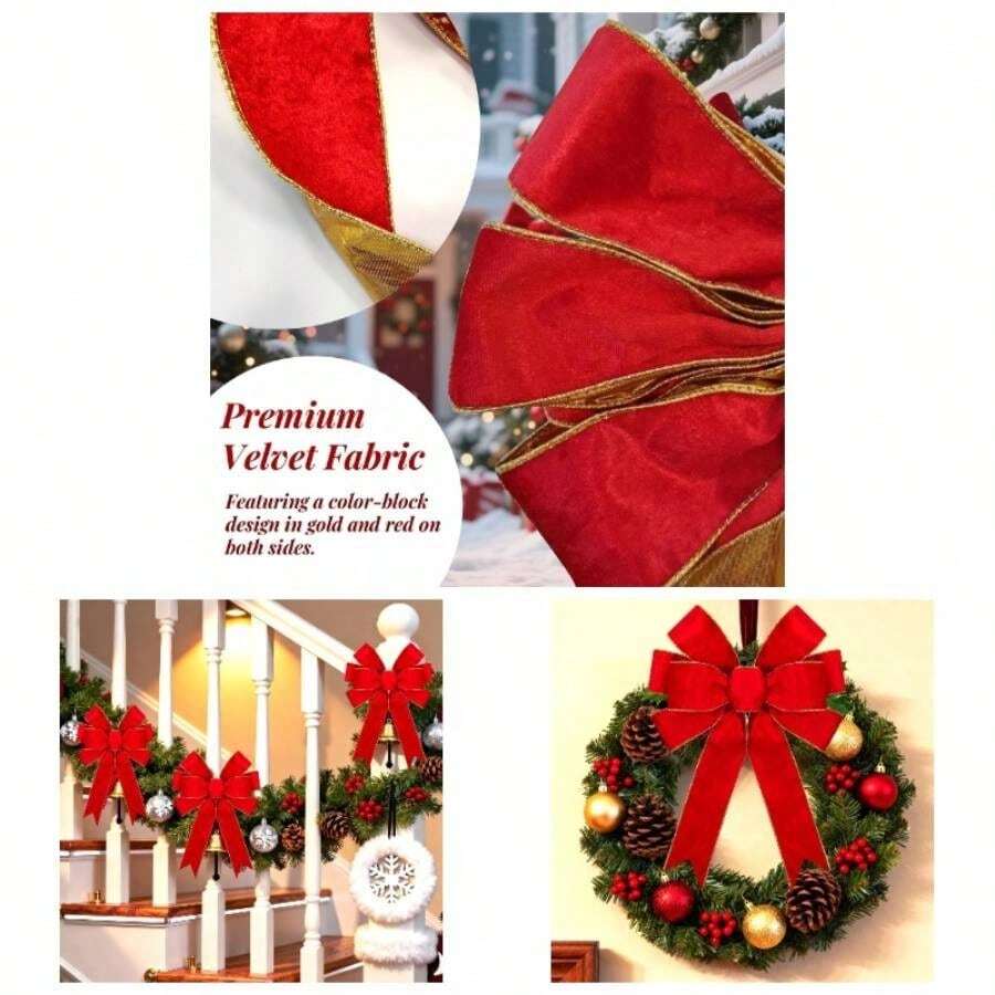 Large Bows Tree Decorations, Ribbon Bows Wreaths 14 Long By 12 Wide ...