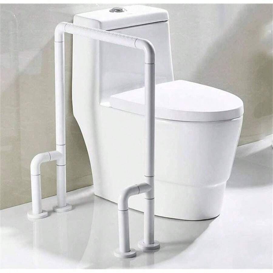Floor - Standing Toilet Rails Stainless Steel White Non - Slip Handle ...