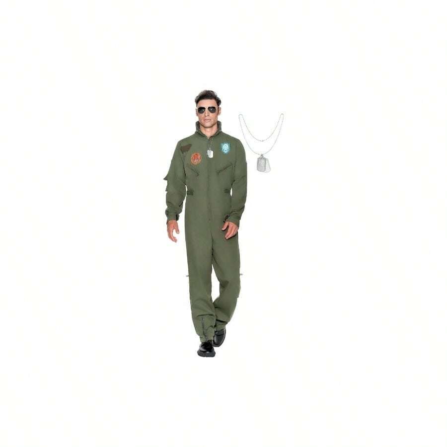 Menu2019s Fighter Pilot Jumpsuit Adult, Pilot Costume Men With ...