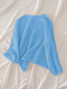 Women's Casual Off-Shoulder Sweater, Medium Elasticity, Suitable For ...