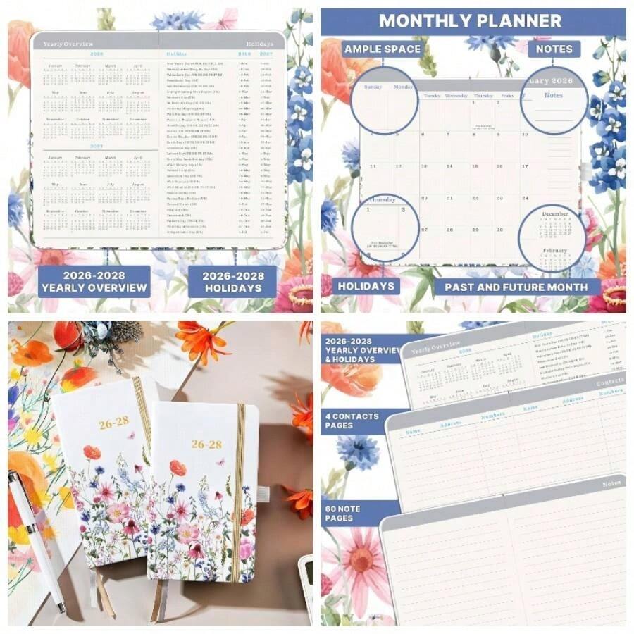 2026 - 2028 Pocket Calendar - Pocket Planner From Jan. 2026 To Dec ...