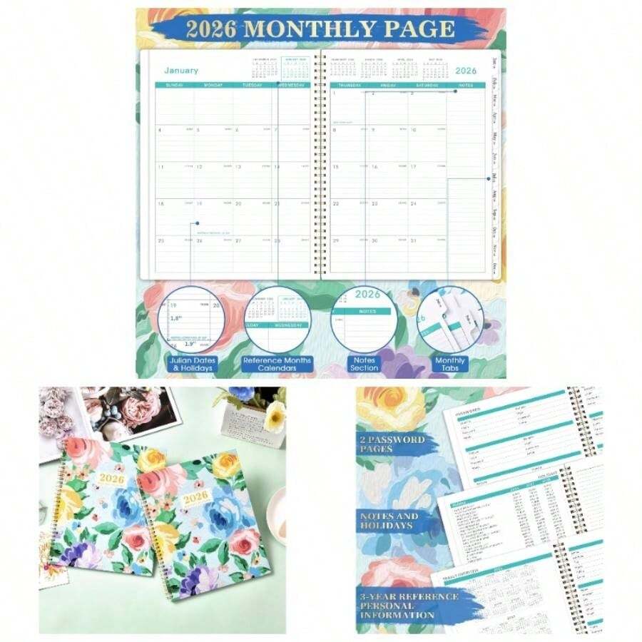 2026 Monthly Planner - 2026 Calendar, Jan. 2026 To Dec. 2026, 9''x 11 ...