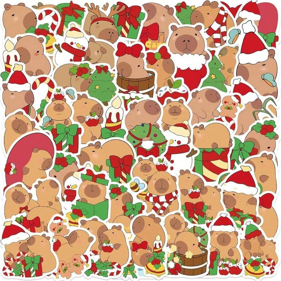50Pcs Animals Capybara Stickers Vinyl Waterproof Aesthetic Cute Cartoon ...