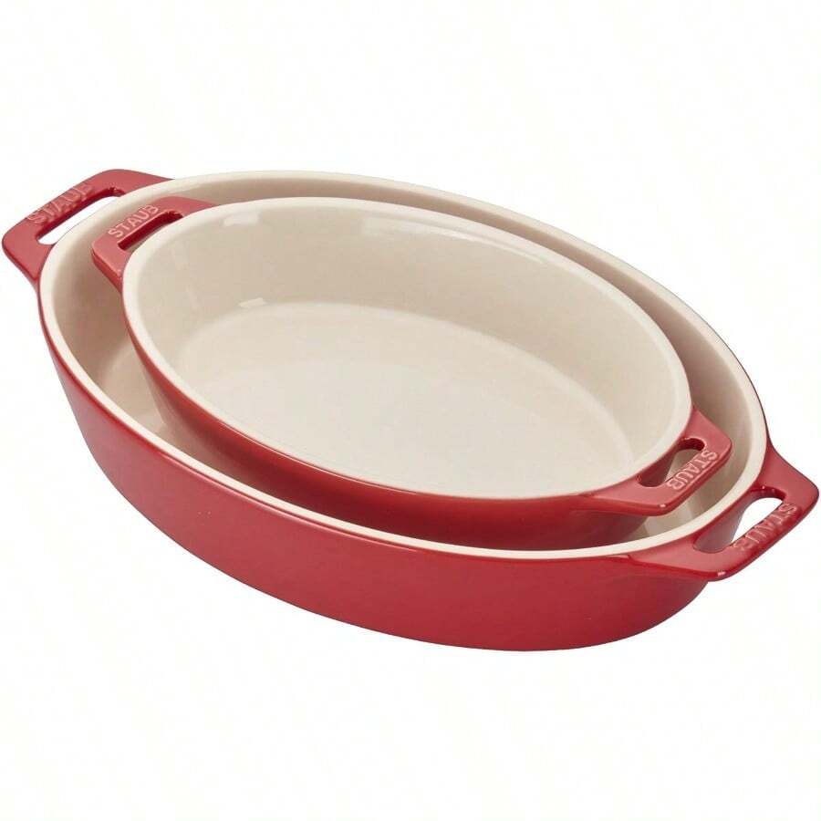 Ceramics Oval Baking Dish Set 2Piece Cherry | SHEIN ITALIA