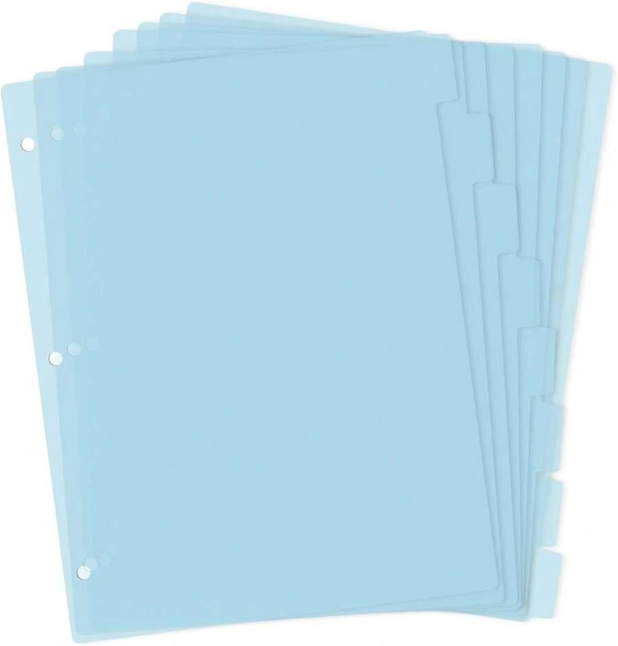 3 Ring Blue Binder Dividers With 8-Tabs, A4 Blue Binder Dividers ...