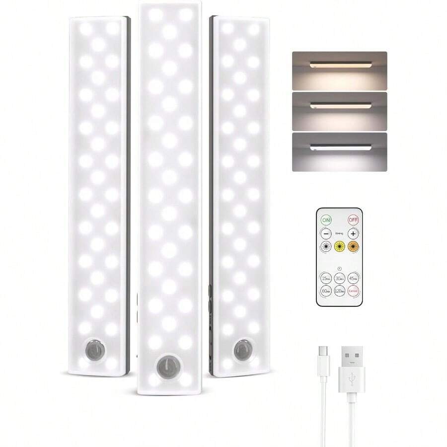6Pack Under Cabinet Lighting With Charging Station Rechargeable Motion ...