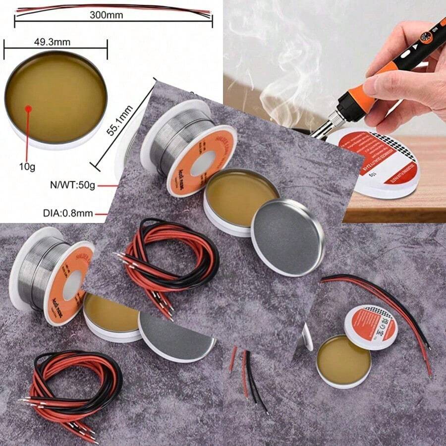 AccEncyc Solder Core Wire And Rosin Paste Flux Kit Tin Lead Rosin Core ...