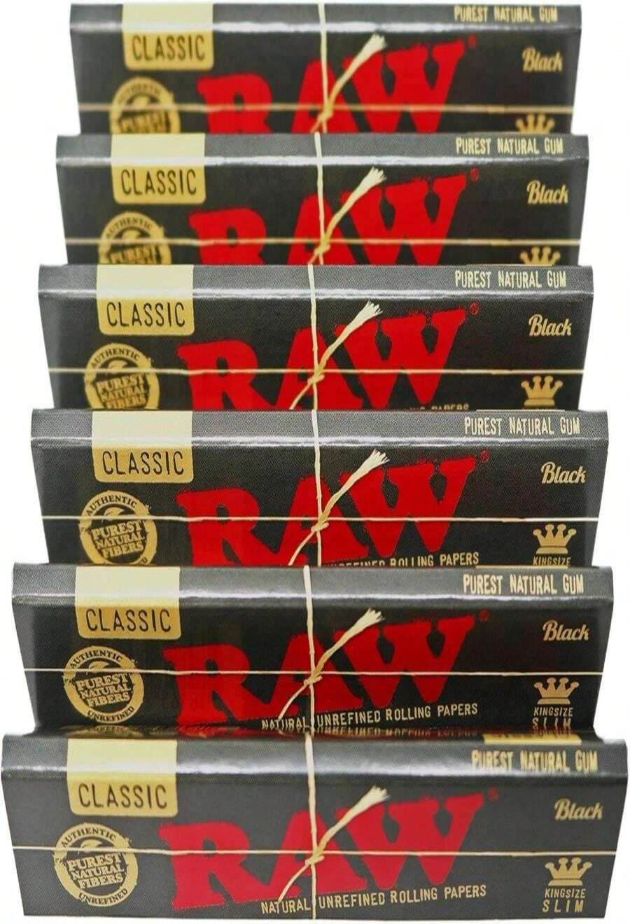 RAW Classic Black King Size Slim Natural Unrefined Ultra Thin 110mm ...