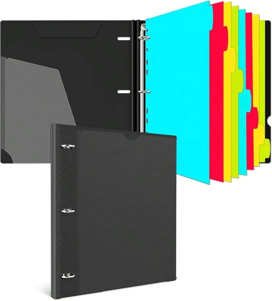 INFUN 1 Inch Telescoping 3 Ring Binder With 8-Tab Dividers, 30 Sheet ...