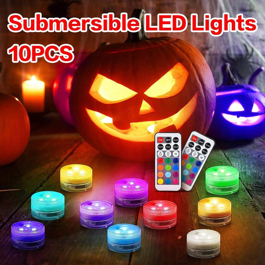 Submersible Led Lights With Remotes, Waterproof Tea Lights Candles ...
