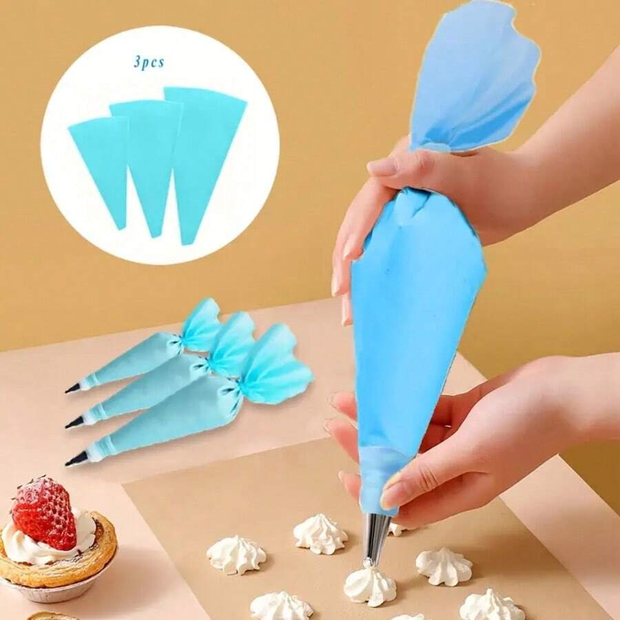 1/3pcs Reusable Silicone Pastry Bags, Easy To Clean, Suitable For DIY ...