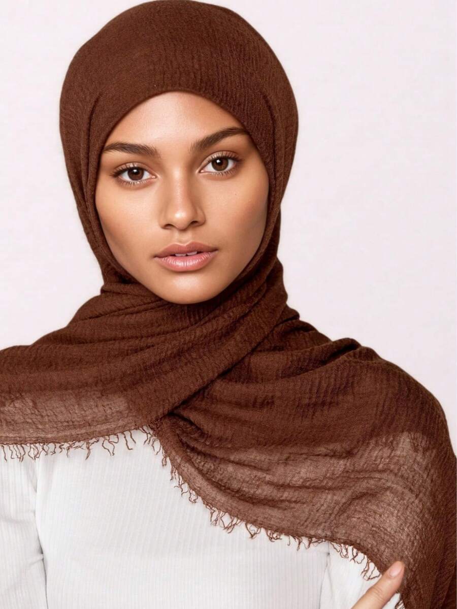 1pc Women's Hijab, Hijab Sweat Cloth, Solid Color, Silky Soft ...