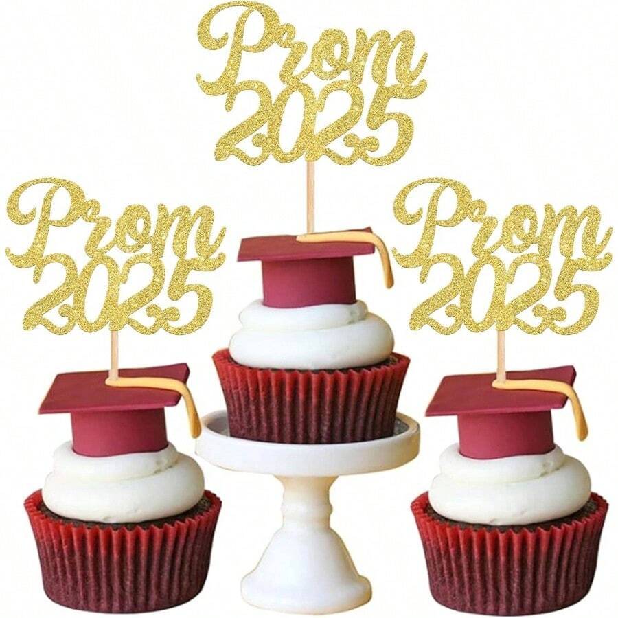 24 Pack Prom 2025 Cupcake Toppers Prom 2025 Decorations 2025 Graduation ...