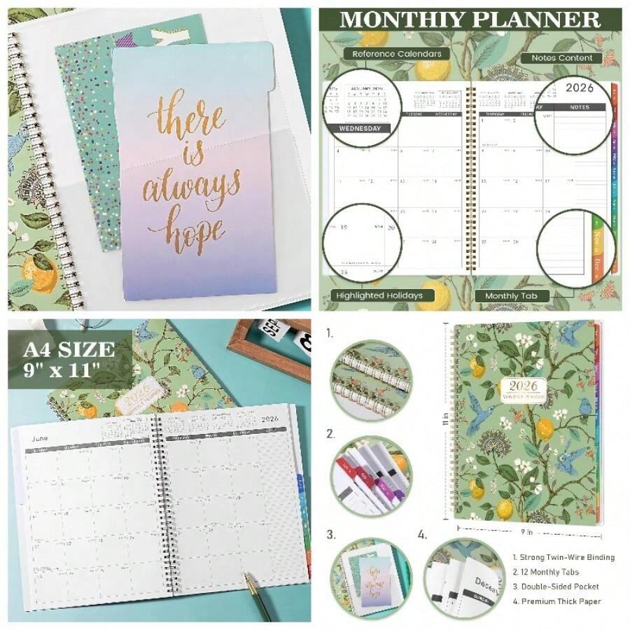 2026 Monthly Planner - 2026 Planner, JAN 2026 - DEC 2026, 2026 Monthly ...