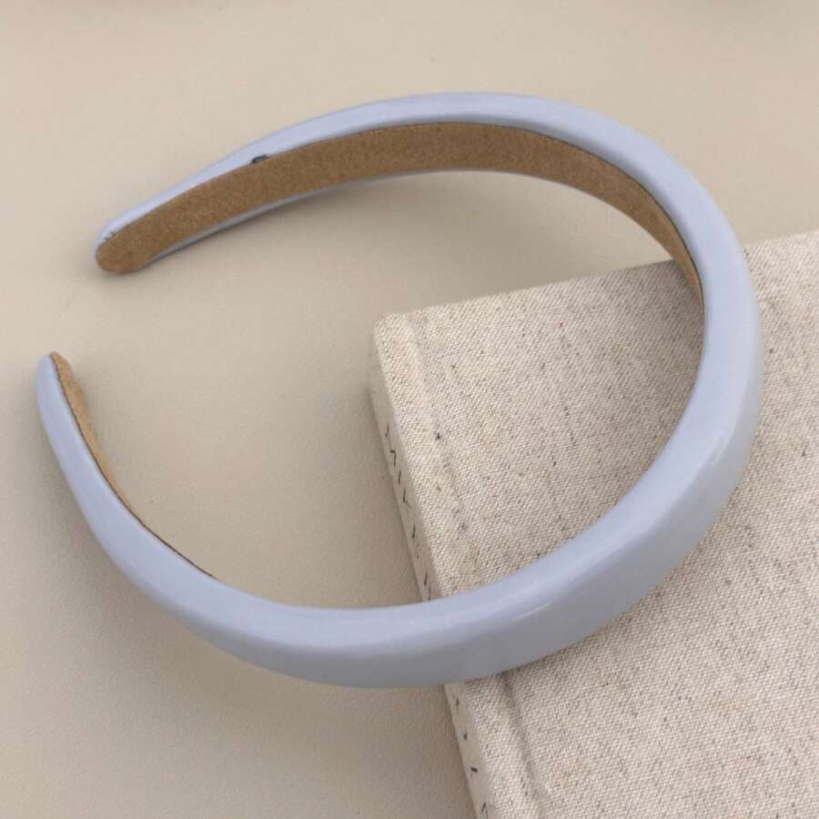 PU Leather Sponge Headband Solid Color Fashion Headband Cool Style ...