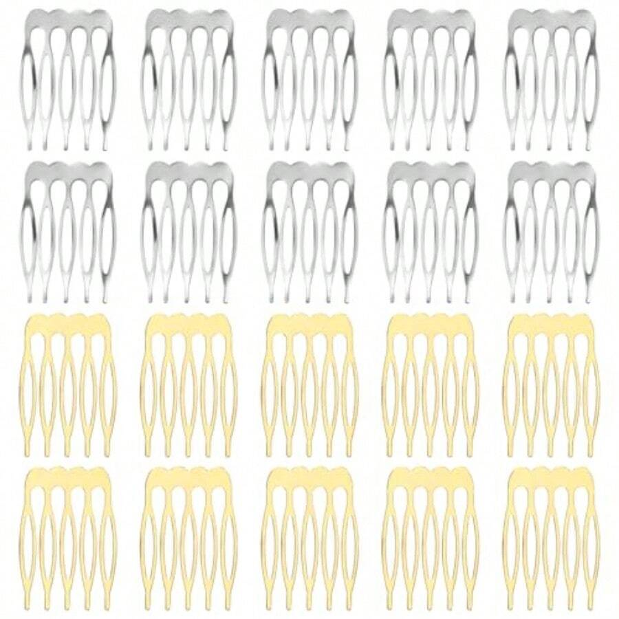 20PCS 5 Teeth Small Tiny Metal Side Hair Combs French Sides Comb Small ...