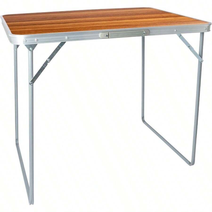 Folding Table 80cm X 60cm Wood Small Metal Trestle Tables Foldable ...