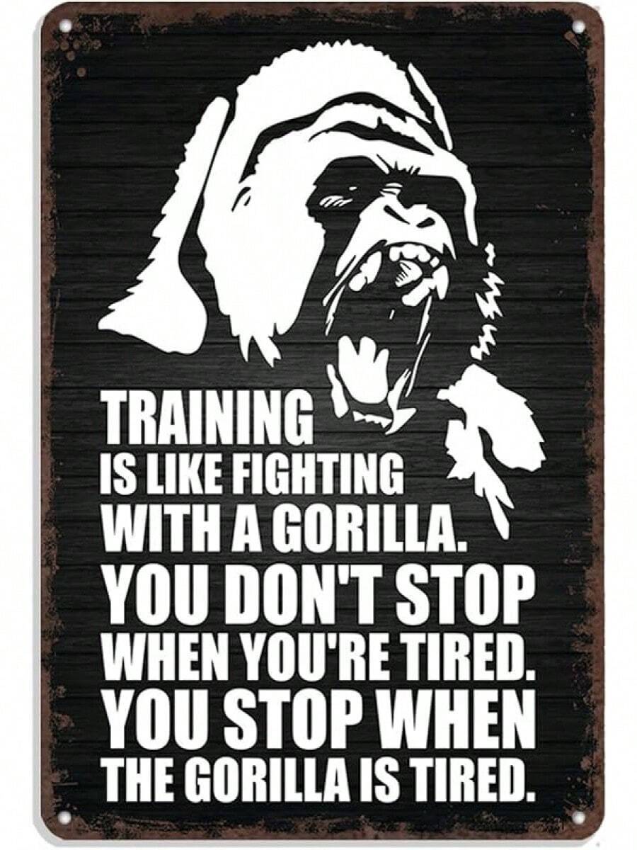 Motivation & Discipline Metal Tin Sign For Home Gym Decor - 8x12 Inch ...